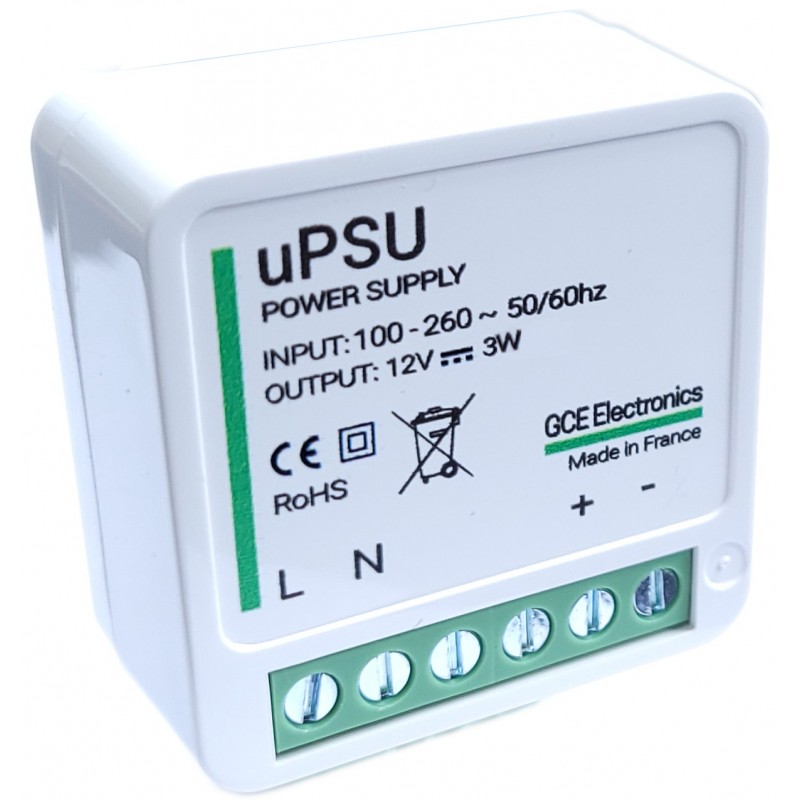 Fuente de alimentación miniatura uPSU 230 V CA / 12 V CC 3 W