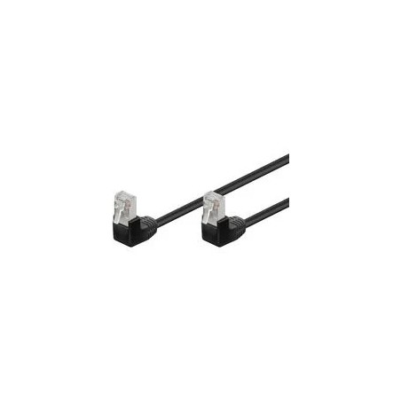 Angled RJ45 Cat 5e F/UTP cable, black