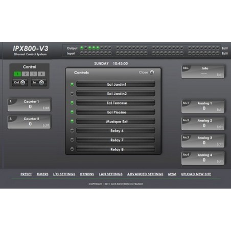 IPX800 V3 – Module 8 relais ethernet - Serveur embarqué | GCE Electronics